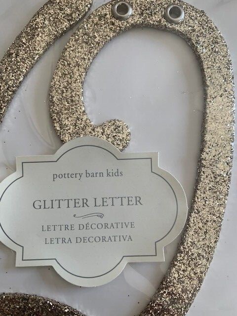Decorative Wood/Gold Glitter Cursive Letter Q - Pottery Barn New | eBay