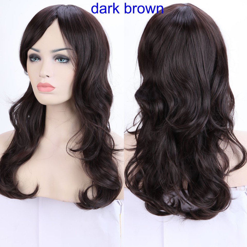 US stock long straight wavy cosplay wig full wigs costume party heat ...