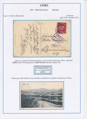 ÖSTERREICH 1918 10h KARTE, GÖRZ nach WIEN. ZENSURIERT: GÖRZ! | eBay.de
