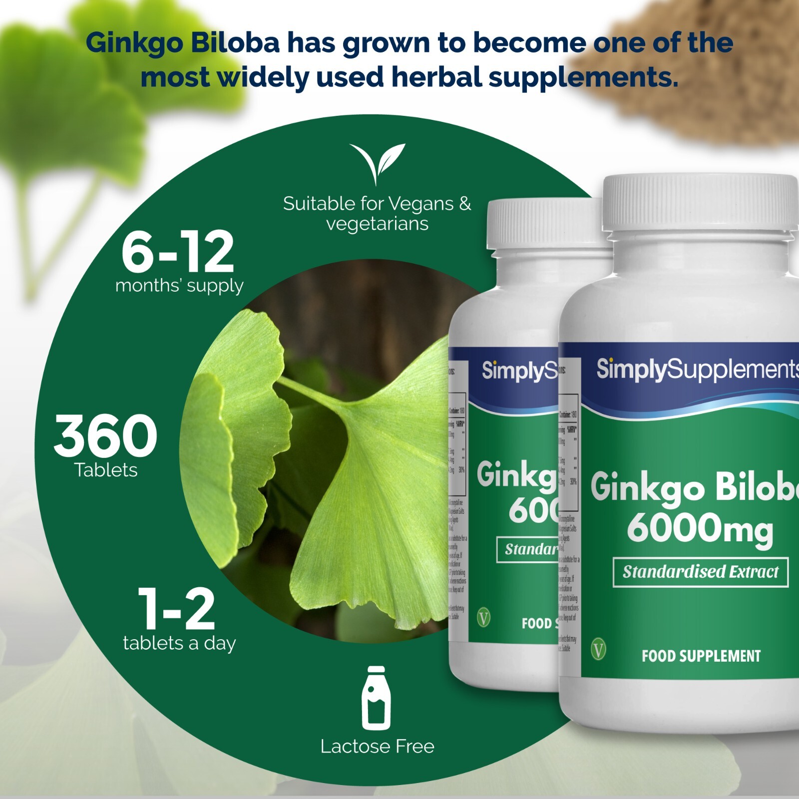 Ginkgo Biloba 6000mg * 360 Tablets * New & Improved Formula | eBay UK