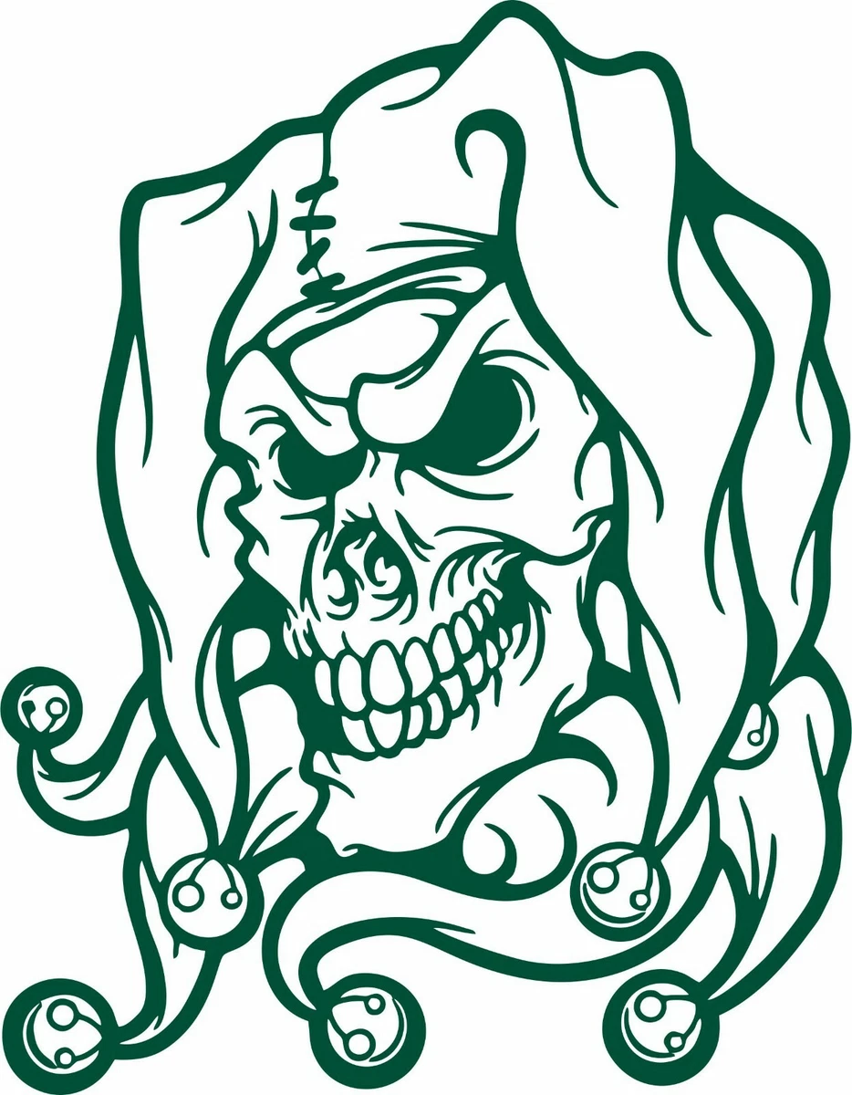 Evil Jester Skull Drawing