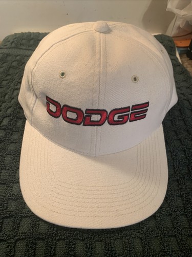 DODGE LOGO BASEBALL STYLE CAP ADJUSTABLE WHITE RED EMBROIDERED NEW NO ...