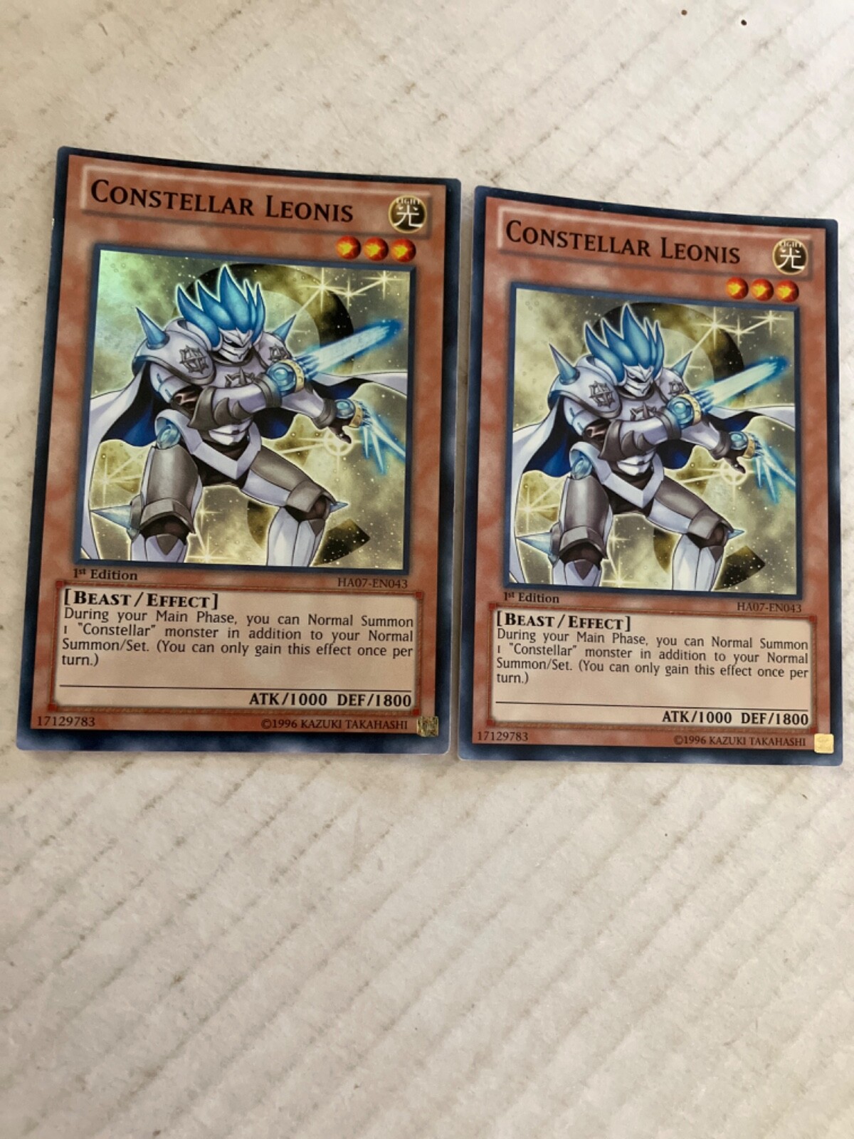 2 constellar leonis 1st edition foil rare yu-gi-oh gaming cards cscan ...
