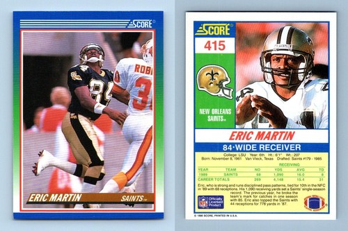 Eric Martin - Saints #415 Score 1990 NFL Football Trading Card | eBay