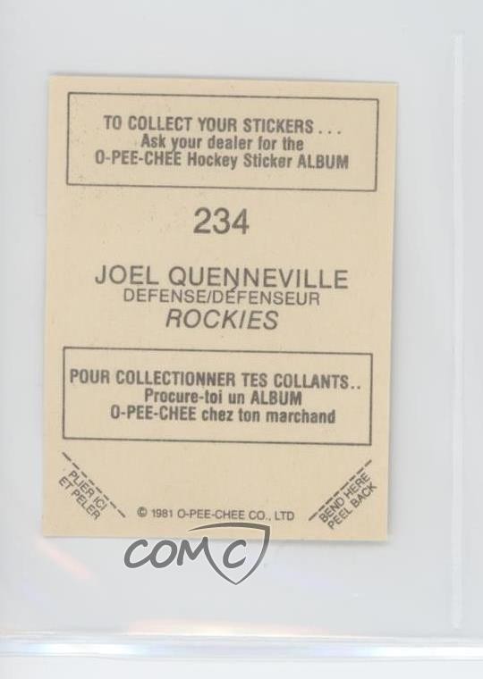 1981-82 O-Pee-Chee Album Stickers Joel Quenneville #234 | eBay