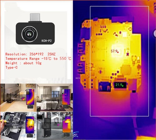 KCH-P2 Thermal Imaging IR Camera Imager 256*192 PCB Detection Android ...