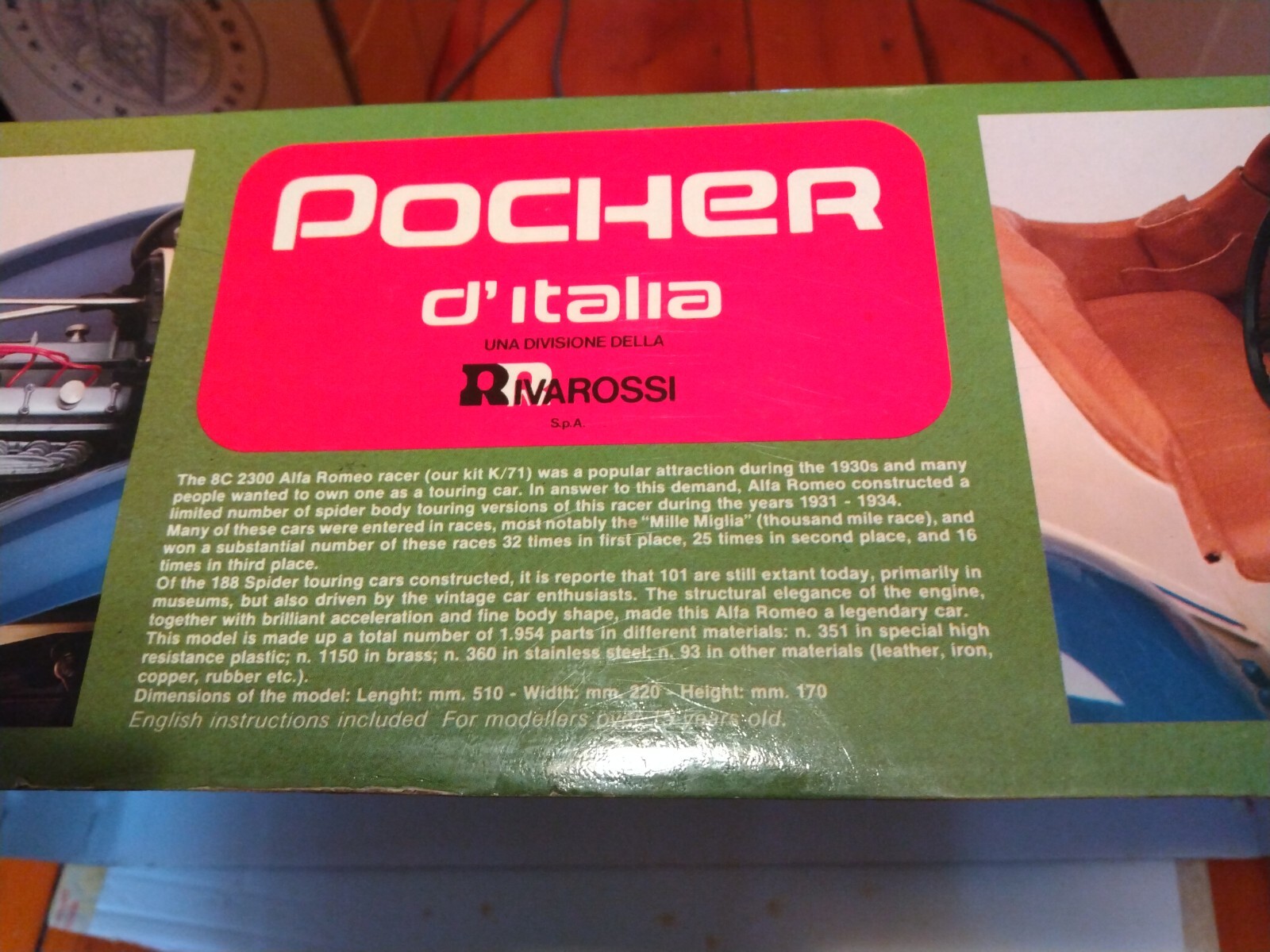 RARE NEW IN BOX SEALED PARTS POCHER ALPHA ROMEO SPIDER TOURING CAR ...