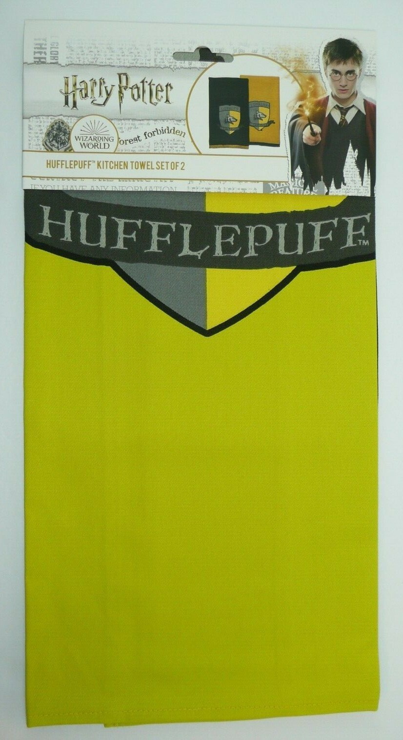Harry Potter Hufflepuff Kitchen Towel Set of 2 Tea Loyalty Hogwarts ...