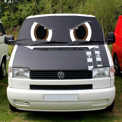 VW T4 windscreen Cover Wrap Frost Black out Blind Angry Brown Eyes Van ...