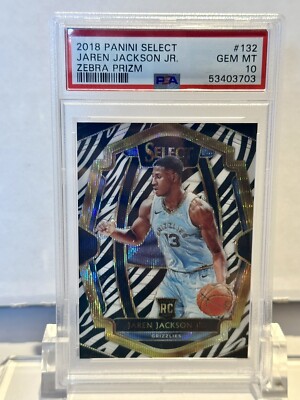 JAREN JACKSON JR 2018 Select Premier Level ZEBRA Prizm #132 SSP Rookie ...