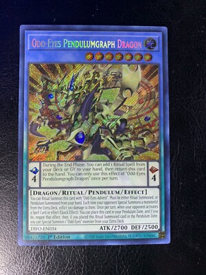 Yu-Gi-Oh! Odd-Eyes Pendulumgraph Dragon DIFO-EN034 Secret 1st Ed NM/LP ...