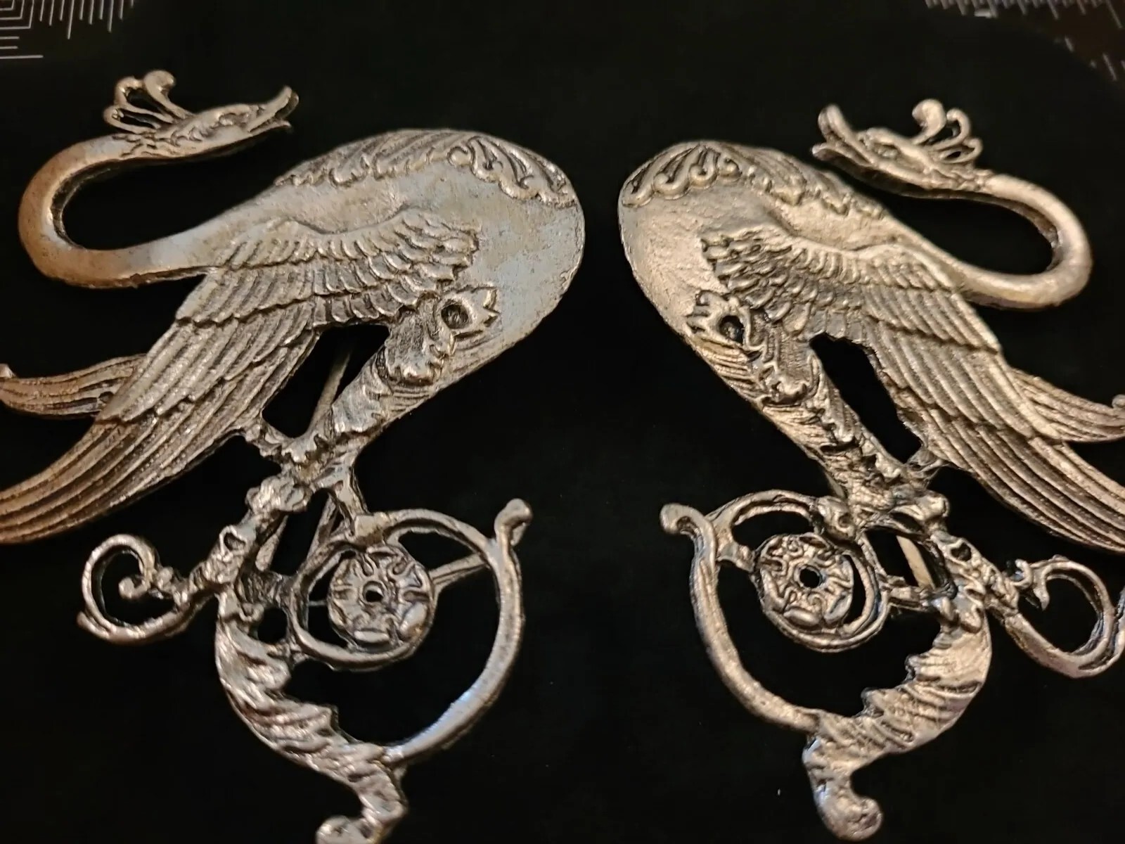 Vintage Swan Phoenix Belt Buckles Shoe Buckles - Gem