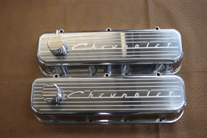 Vintage Chevrolet Script Chevy Big Block Tall Valve Covers Breather PCV ...