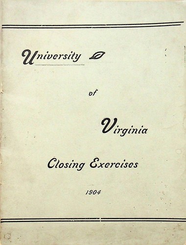 1904 UNIVERSITY OF VIRGINIA CLOSING EXERCISES BOOKLET - GG-58 | eBay