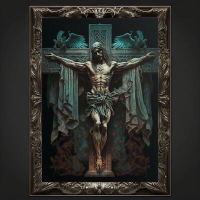 Crucifixion 10 Art Print Gothic Occult Painting Lord Jesus Christ ...