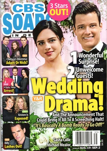 CBS Soaps In Depth Magazine September 2 2019 Sasha Calle Michael Mealor ...