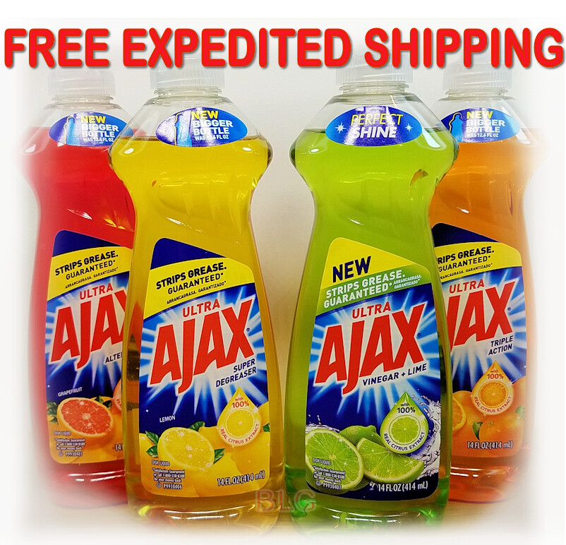 Ajax Ultra Dish Washing Degreaser Liquid Soap 14oz Bundle Kitchen ...