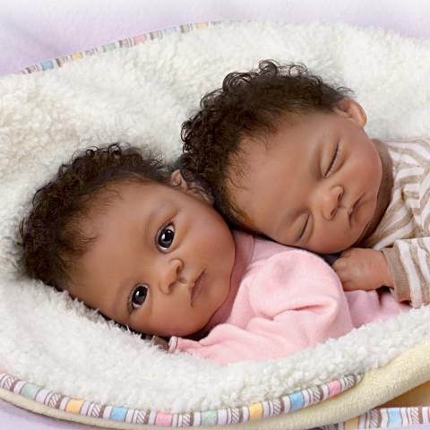 Ashton-Drake Waltraud Hanl "Jada And Jayden" Poseable Twin Baby Doll ...