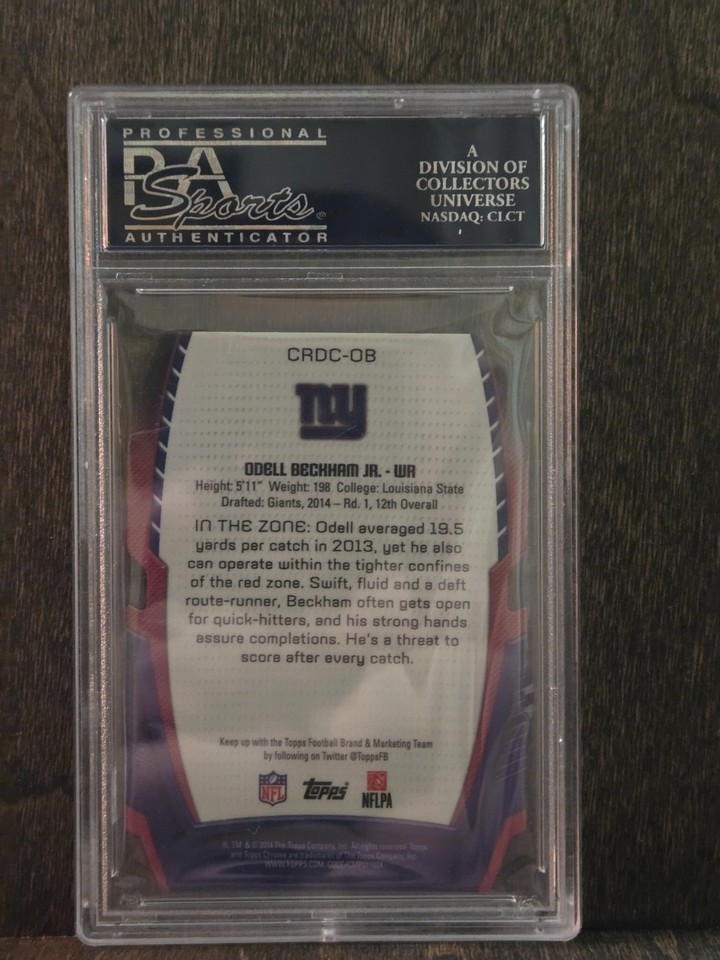 2014 Topps Chrome ODELL BECKHAM JR. # OB PSA 10 GEM MINT Rookie Die Cut ...