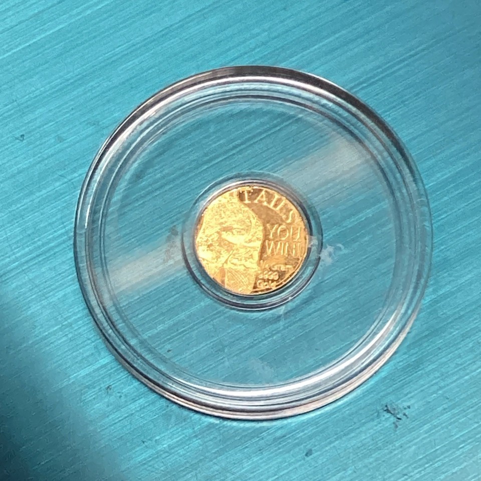 1/4 Gram Gold Heads You Win Tails You Win Coin RARE Monarch Fine Fourth ...