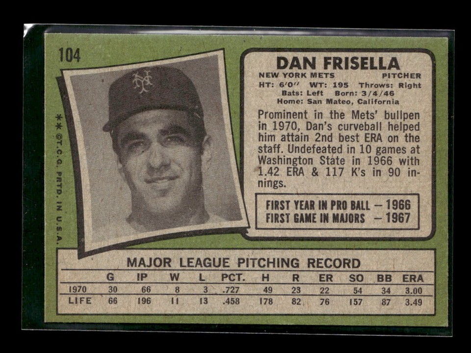 1971 Topps #104 Dan Frisella | eBay