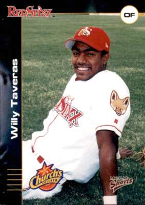 2001 Columbus Redstixx Multi-Ad #25 Willy Taveras Dominican Republic DR ...