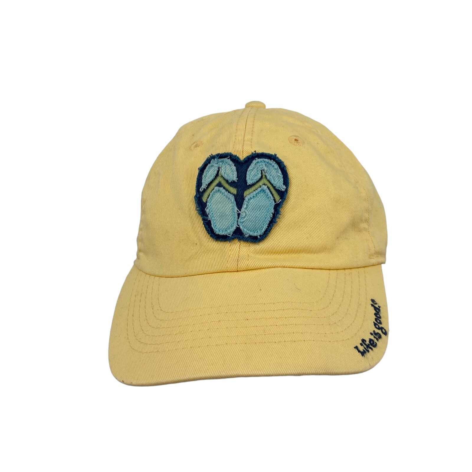 LIFE IS GOOD Cap Flip Flops Yellow Beachy Summer Baseball Hat ...