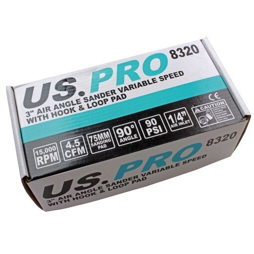 3" AIR ANGLE SANDER by US PRO TOOLS Variable Speed Hook Loop Pad ...