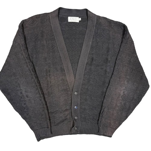 Vintage Jondel Knit Cardigan Made in USA Cotton Black XL | eBay
