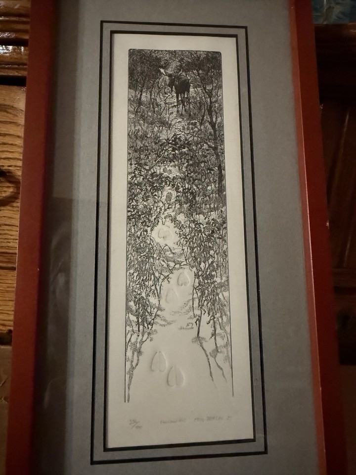 Eric Bealer (1960-2018) Original, Signed, Embossed, Moose Print,"Follow ...