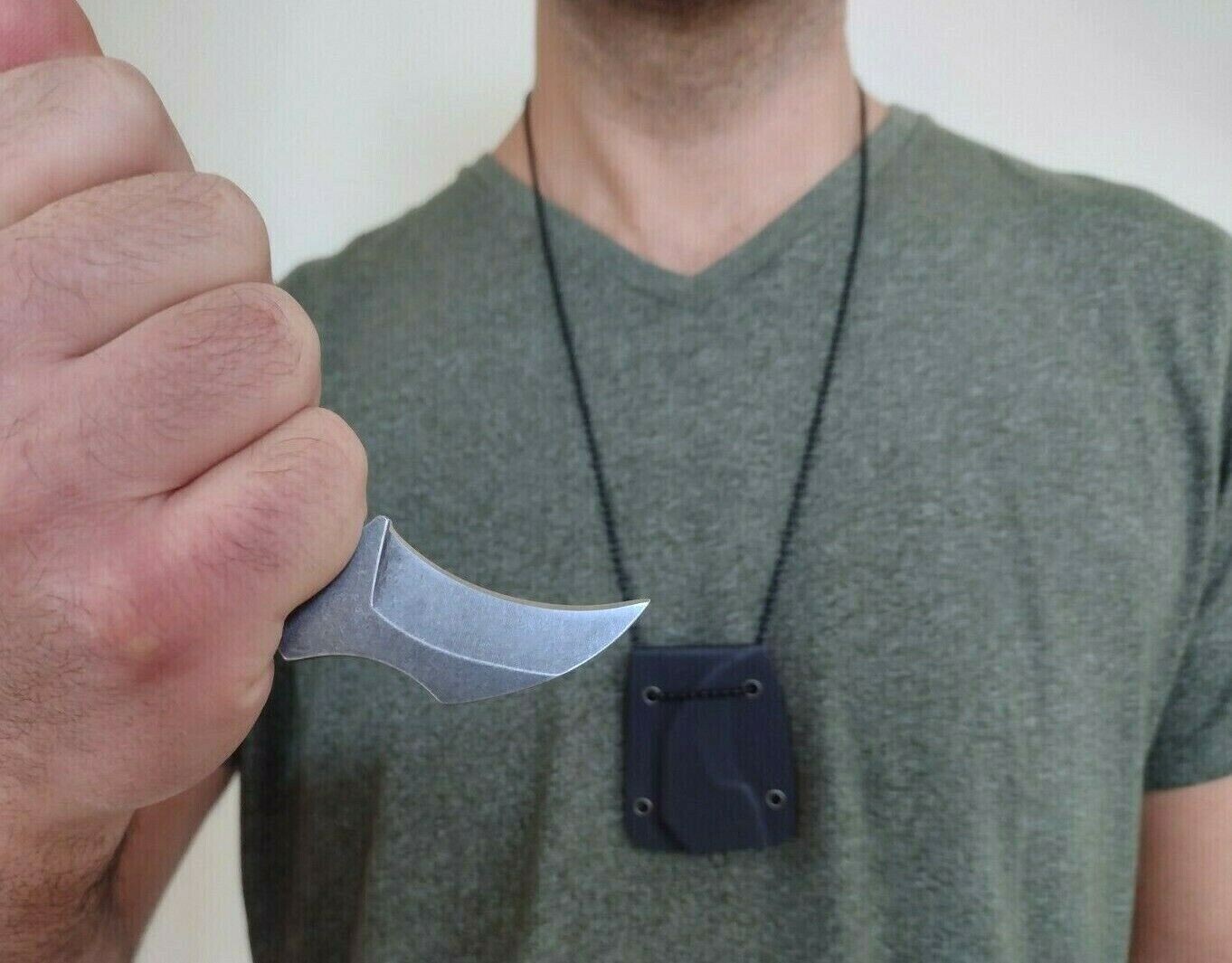 Concealed Carry Claw Fixed Hawk Blade Neck Boot Knife Kydex Sheath Self ...