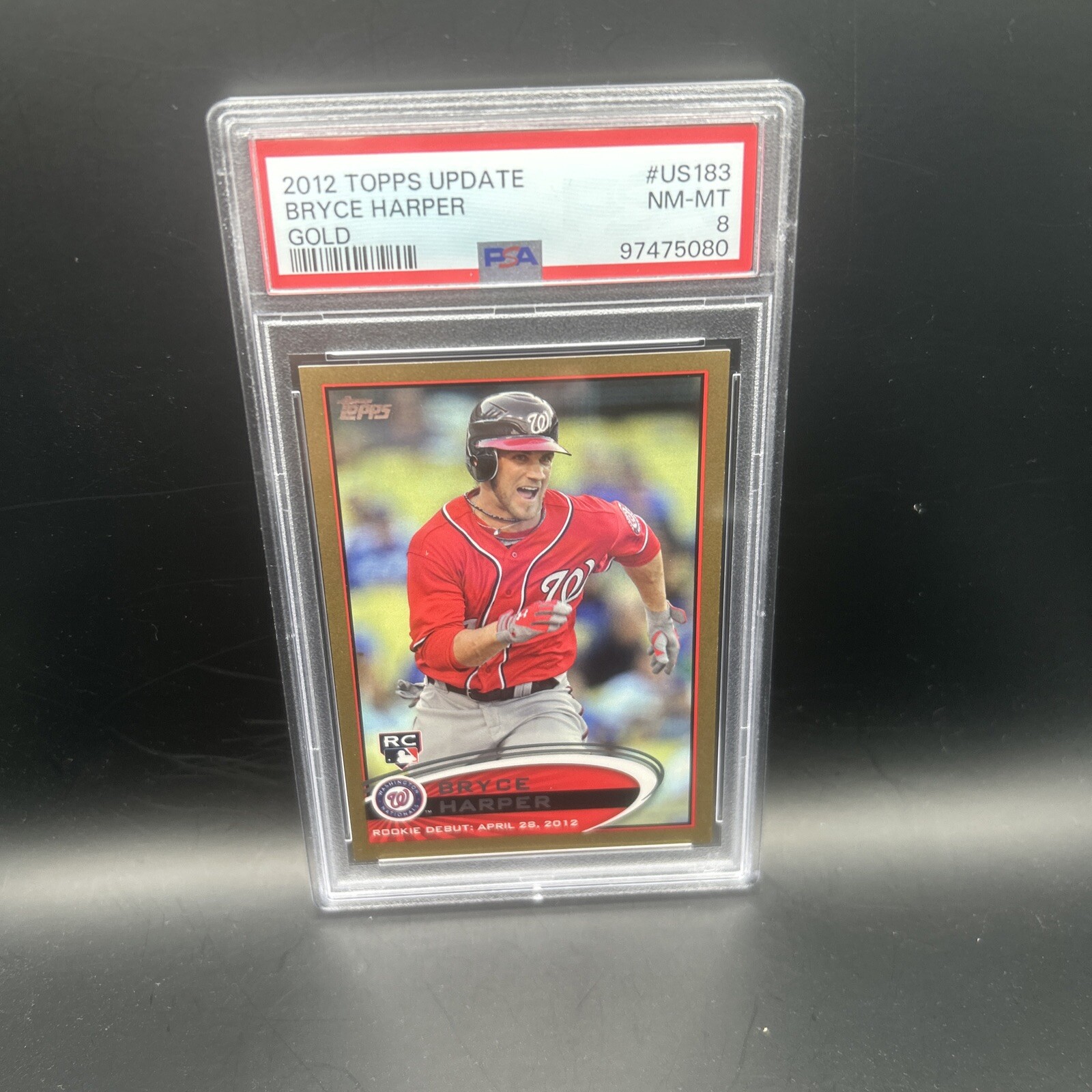 2012 Topps Update Bryce Harper RC Gold Border /2012 PSA 8 Phillies ...
