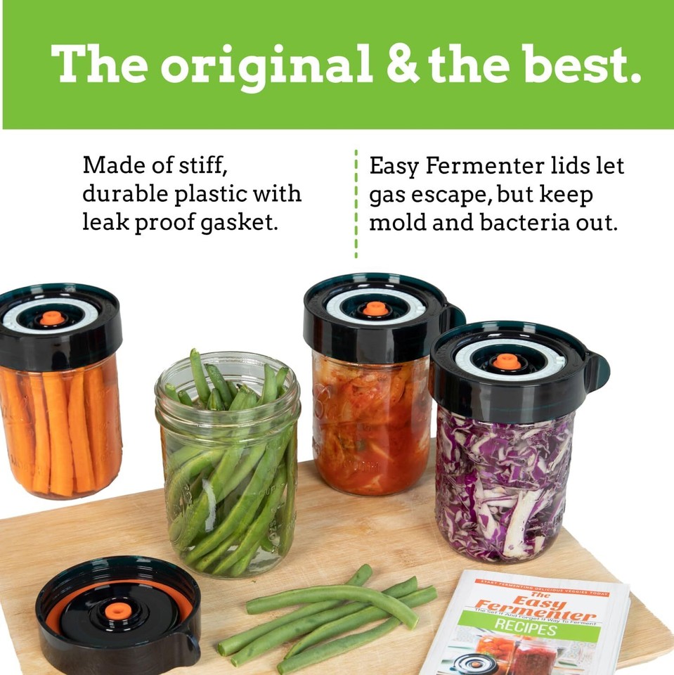 Easy Fermenter Wide Mouth Lid Kit: 4 Lids Refill Pack (Pump Not ...