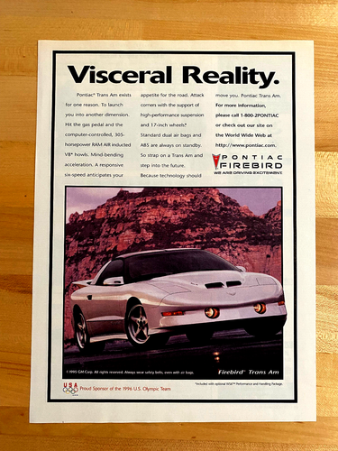 1996 Original Print Ad Pontiac Firebird Trans Am white! | eBay