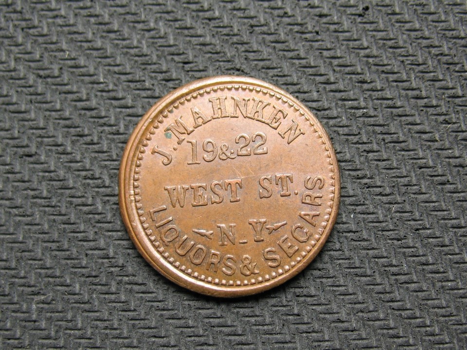 🔥OLD COPPER COIN! AU U.S. CIVIL WAR TOKEN "UNION FOR EVER NY LIQUORS ...