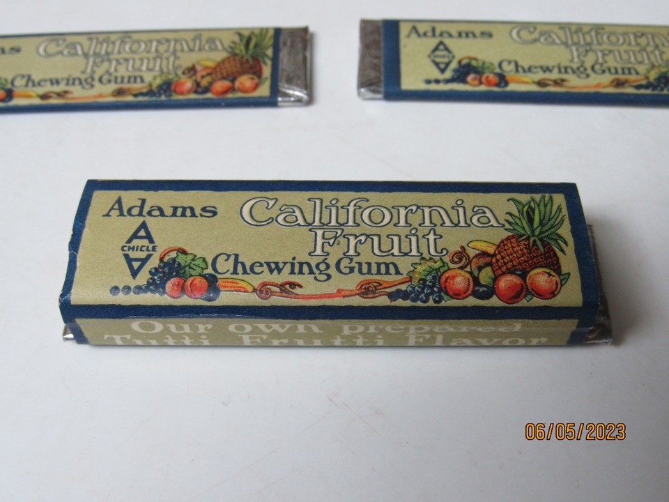 Adams Chicle California Fruit Chewing Gum 4 Sticks 1922 Exc. American ...