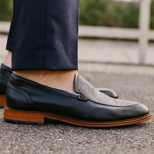 Aston Grey Salkin Black Leather Shoes Loafers Rubber Sole Men 11.5 Old ...