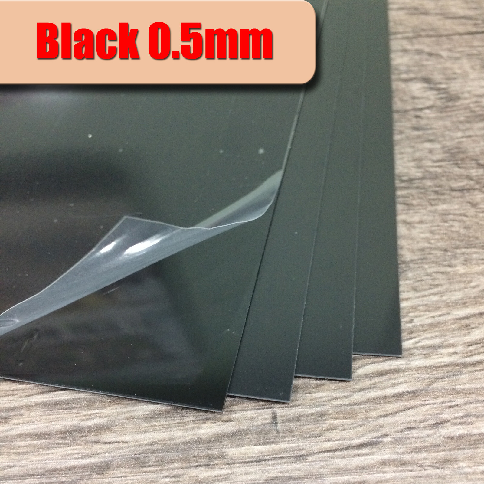 Plasticard - Styrene Sheets (HIPS) A4 Plastic Sheets Gloss Black 0.5mm ...