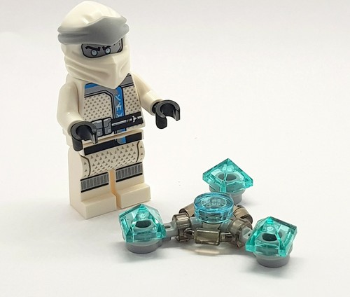 LEGO NINJAGO Figure ZANE Withe White Ninja with Ice Spin Freezer Gyro ...