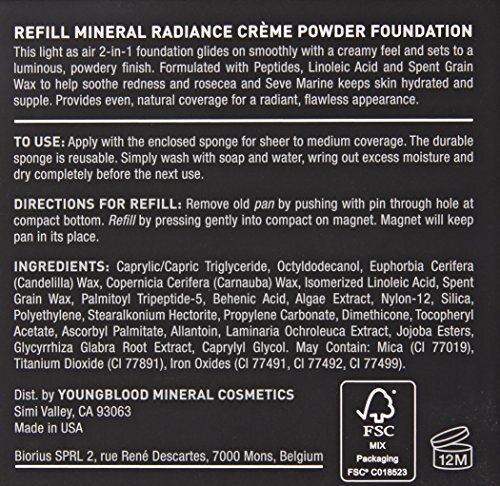 Youngblood Mineral Radiance Creme Powder Foundation - Toffee Women 0.25 ...