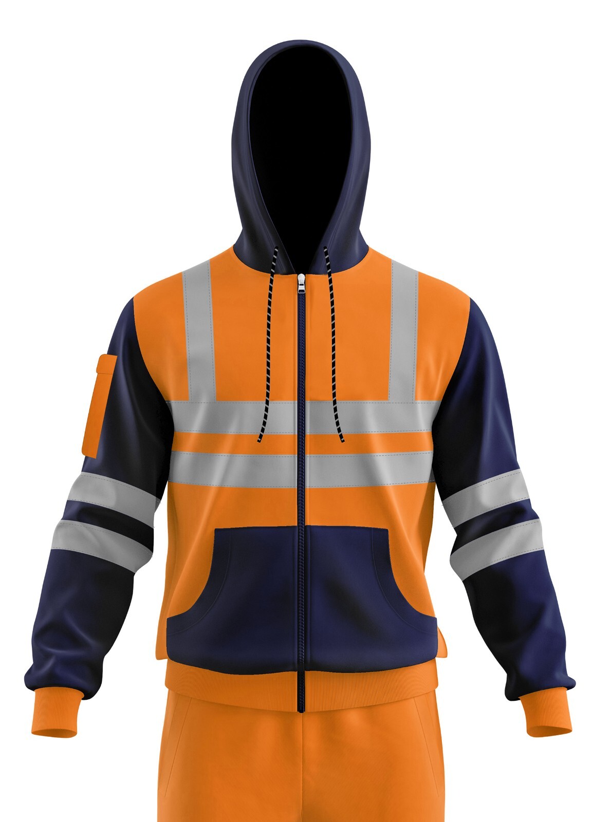 Mens Hi Vis Viz Hooded Zip Up Tracksuit Tracksuit High Visibility ...