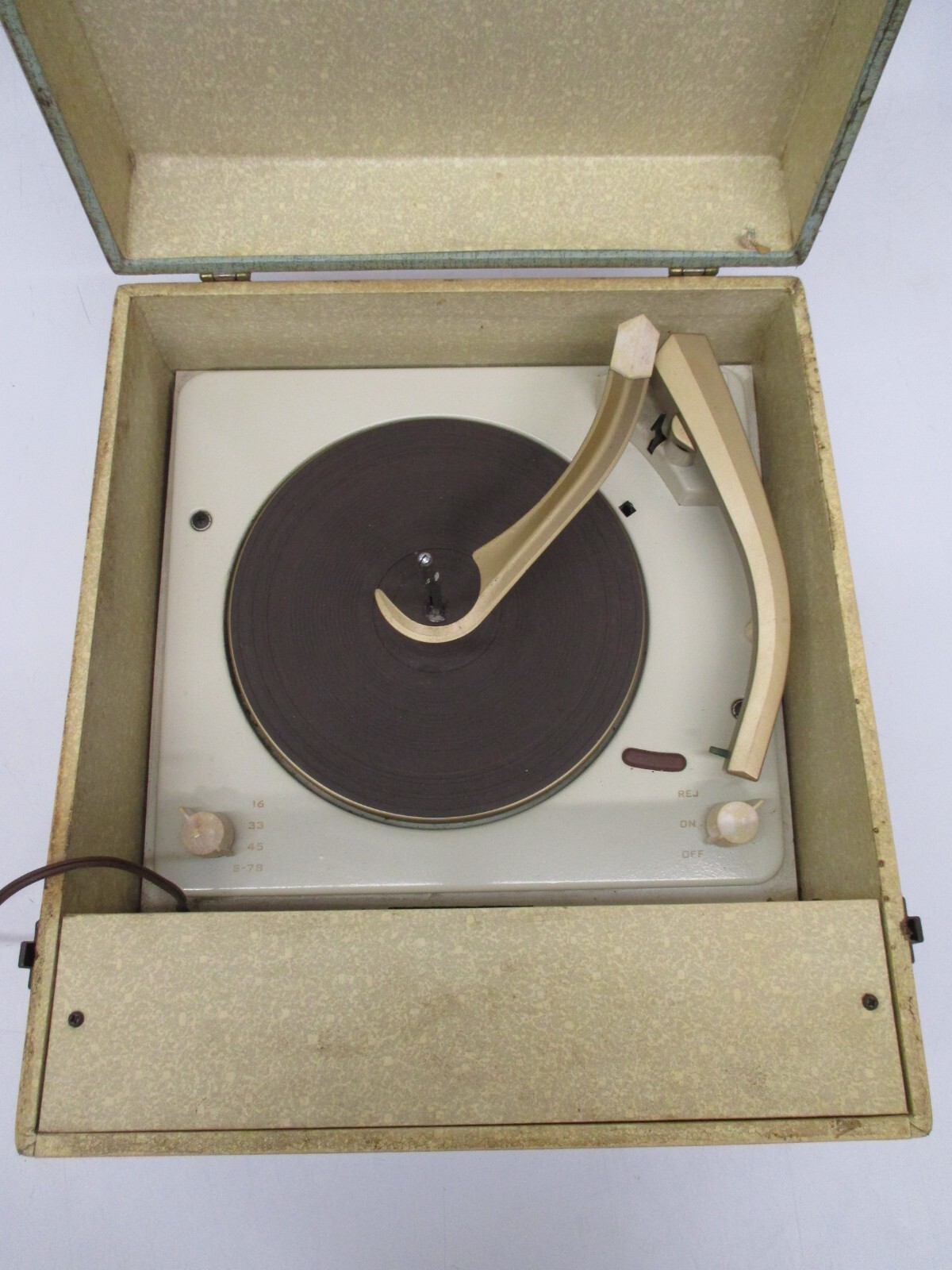 Vtg AMC Stereo Sound Phonograph Portable Record Player Turntable Powers ...