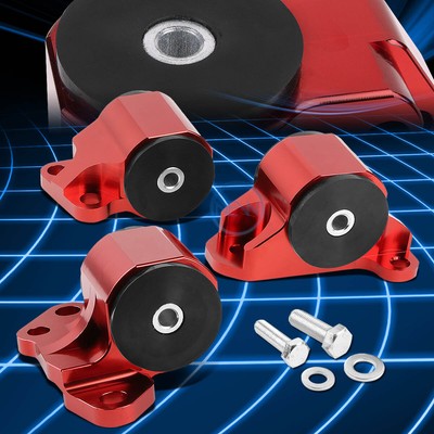 Red Aluminum 2-Bolt Engine Mount Fit 92-95 Civic EG/EH/-00 Integra DC B ...
