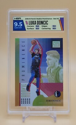2018 Panini Status Luka Doncic RC Rookie Prominence RED HGA 9.5 GEM MT ...