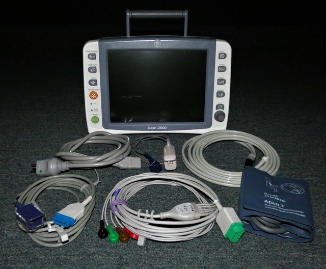 Certified GE Dash 2500 Patient Monitor ECG NIBP Nellcor Spo2 for sale ...