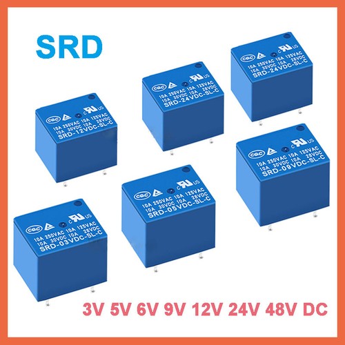 SRD - 3V 5V 6V 9V 12V 24V 48V DC Various Mini Power Relays 4-Pin 5-Pin ...