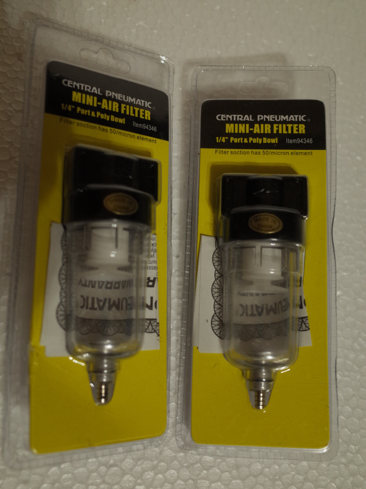 *Lot of 2* Central Pneumatic 1/4" Mini Air Filter for Air Brush #94346 ...