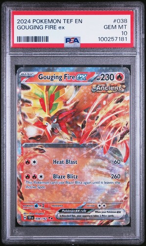 PSA 10 GEM MINT Gouging Fire ex 038/162 Temporal Forces DR HOLO Pokemon ...