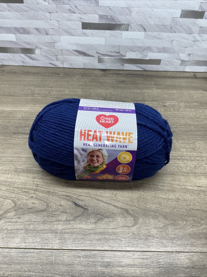 RED HEART Heat Wave - Ocean Blue- 4 Medium Yarn 3.5oz 198 Yds. Acrylic ...