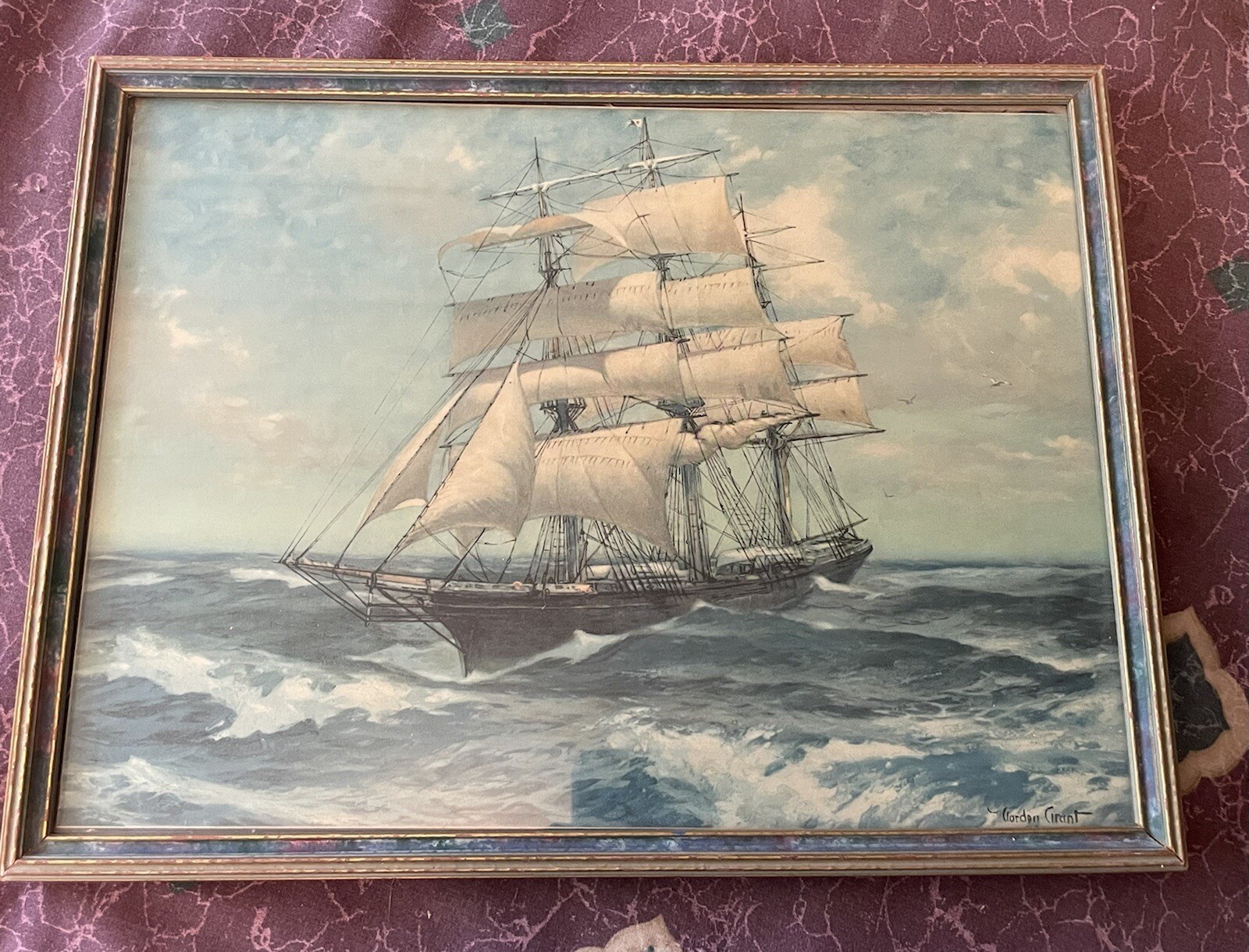 Antique Gordon Grant Print Sailing Ship | eBay